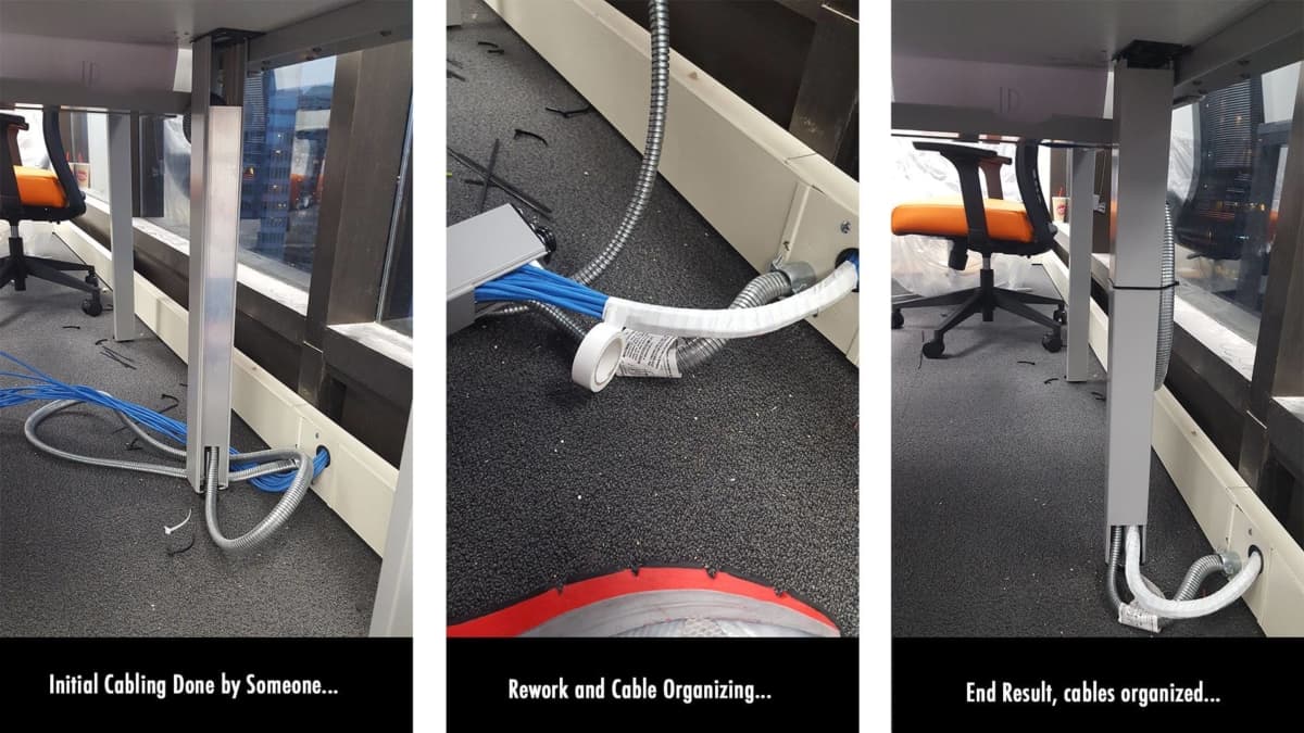 Data Center Ethernet Cable Organizing for PC Workstations